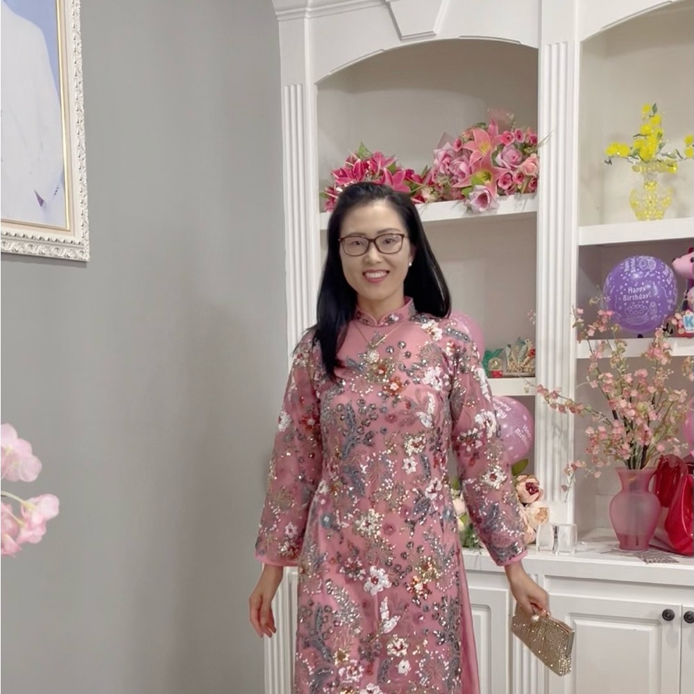 New Ao Dai Kim Sa Sequin, Vietnamese Traditional Long… - Gem
